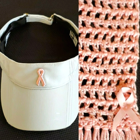 New Balance | Accessories | Visor Scarf Pink Ribbon Set | Poshmark